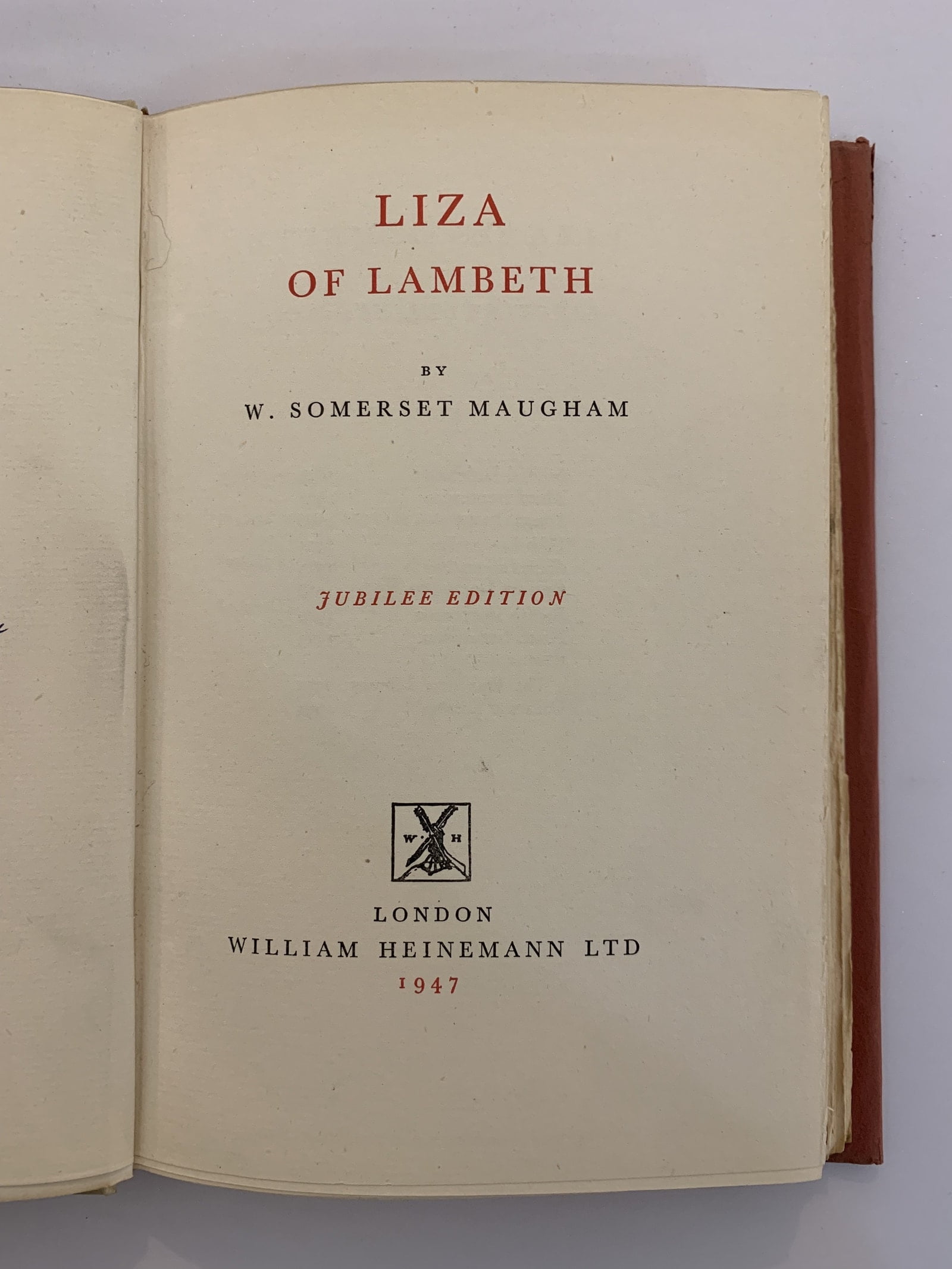 W. Somerset Maugham - Liza of Lambeth - First UK Edition 1947 SIGNED ...