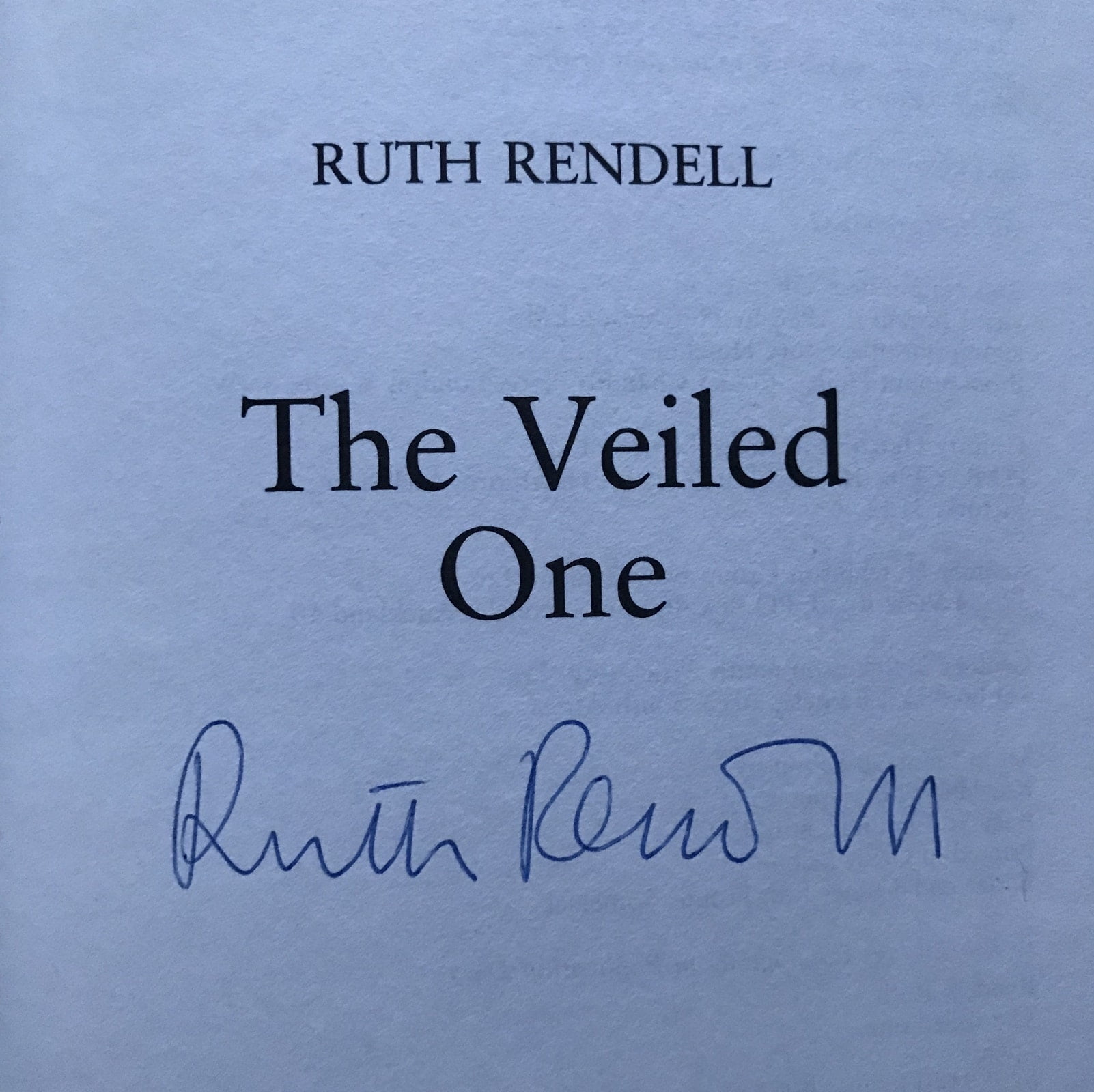 Ruth Rendell - The Veiled One - First UK Edition 1988 - SIGNED