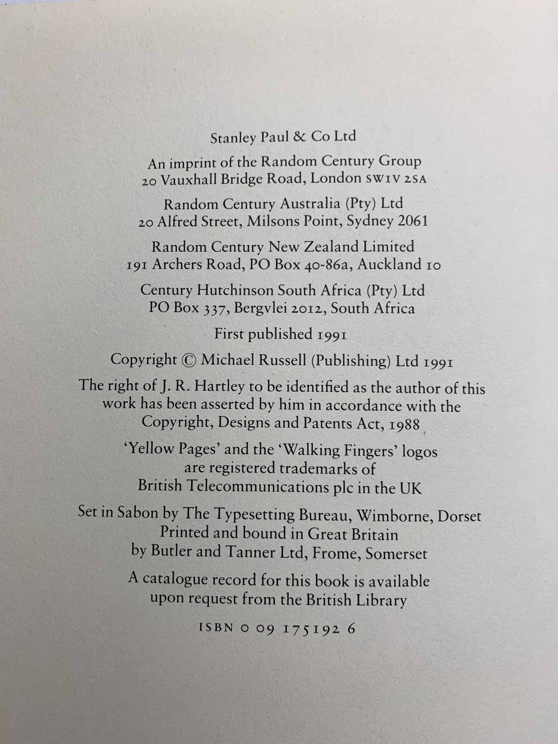 J.R. Hartley - Fly Fishing - First UK Edition 1991