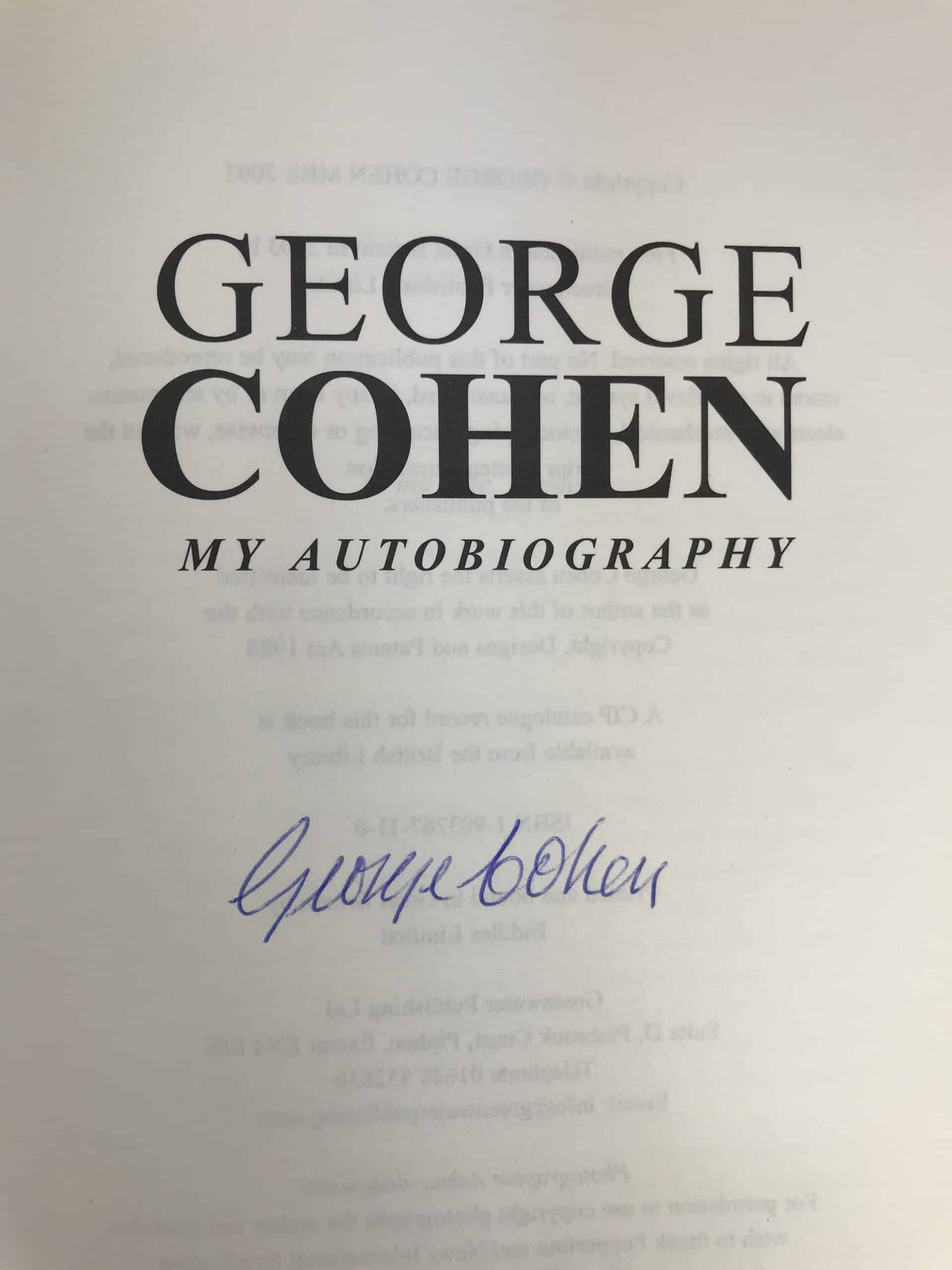 George Cohen - The Autobiography - SIGNED First Edition 2003