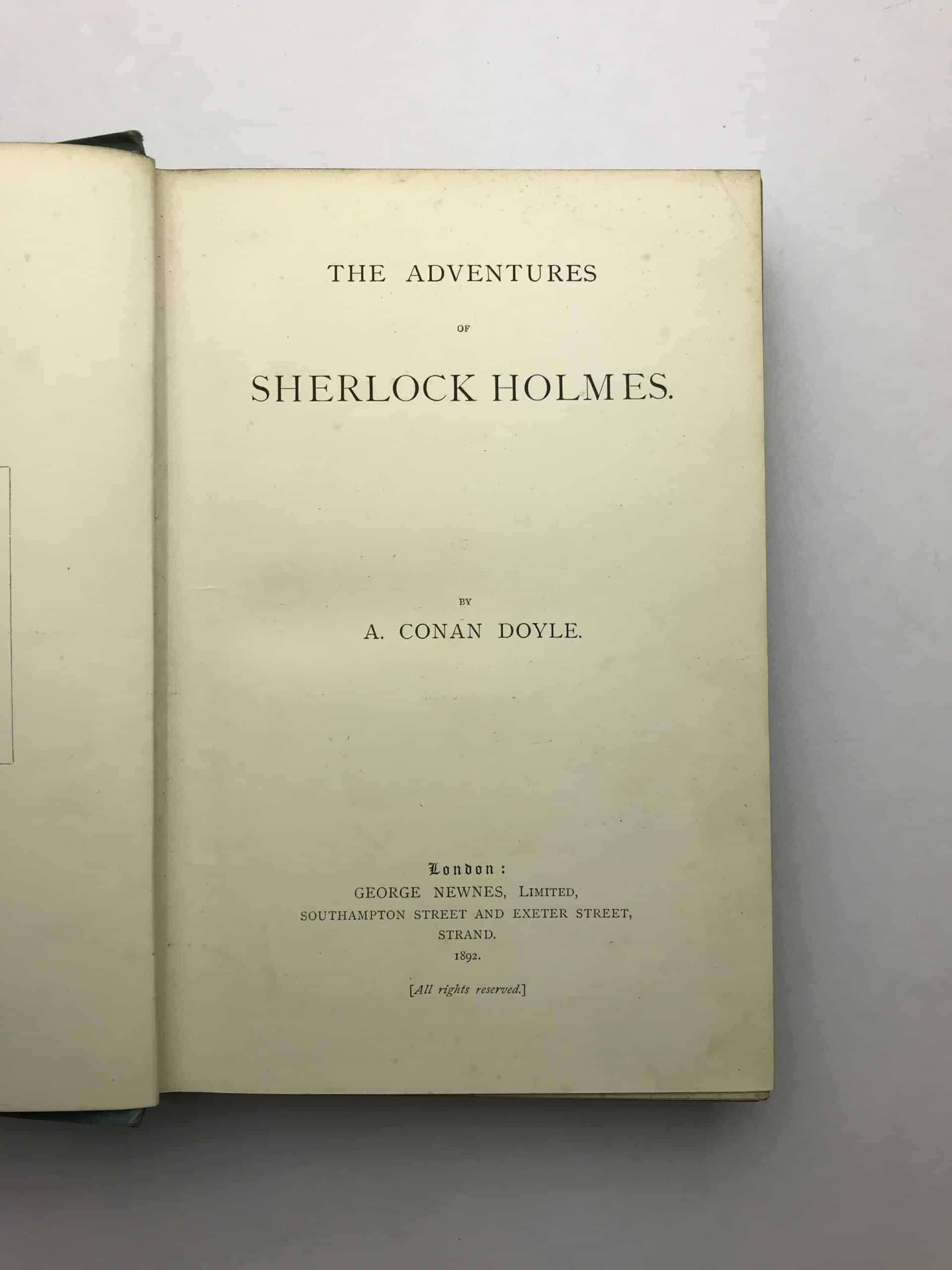 Arthur Conan Doyle - The Adventures Of Sherlock Holmes - First Edition 1892