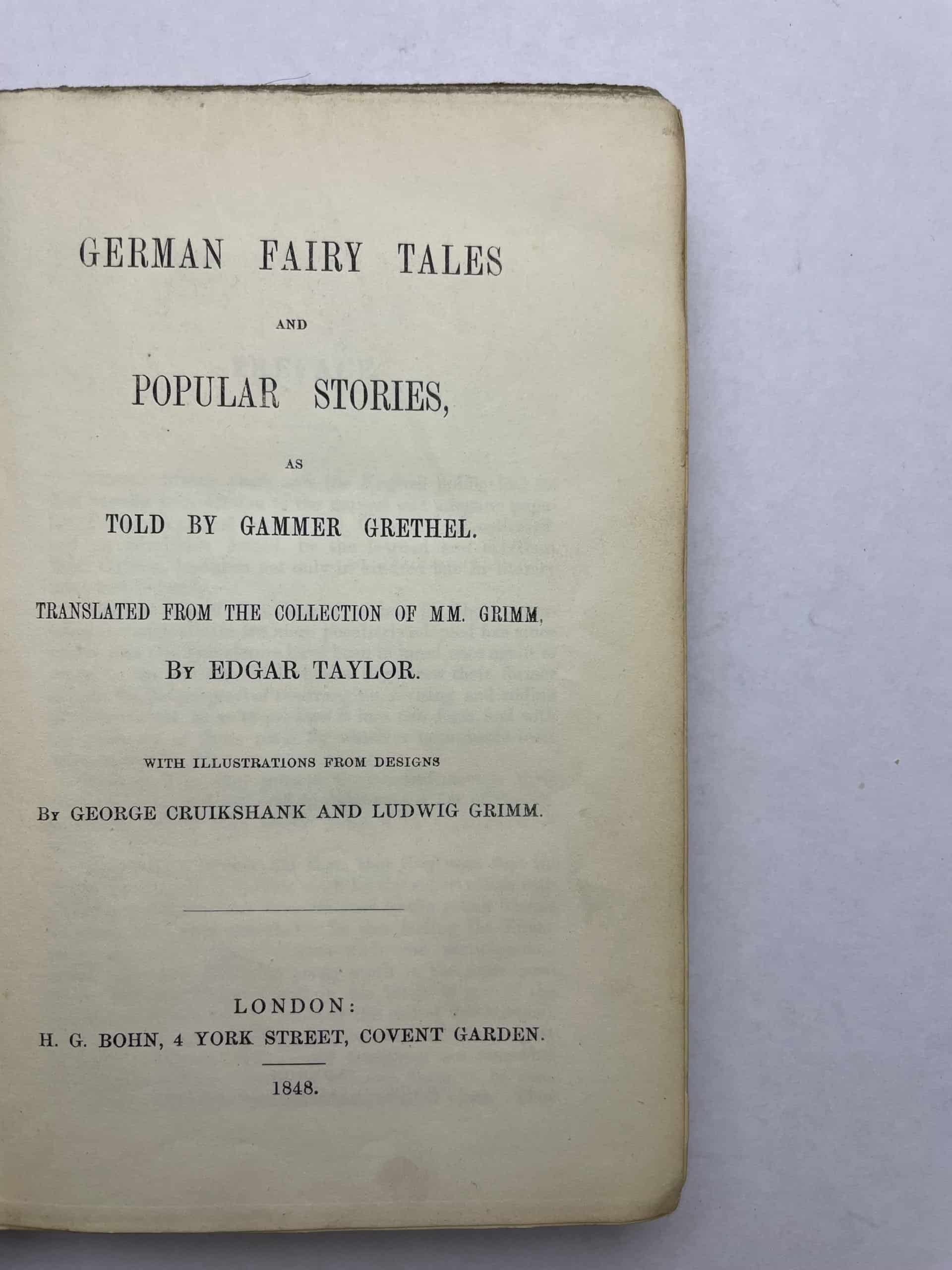 Gammer Grethel - German Fairy Tales and Popular Stories - First Edition ...