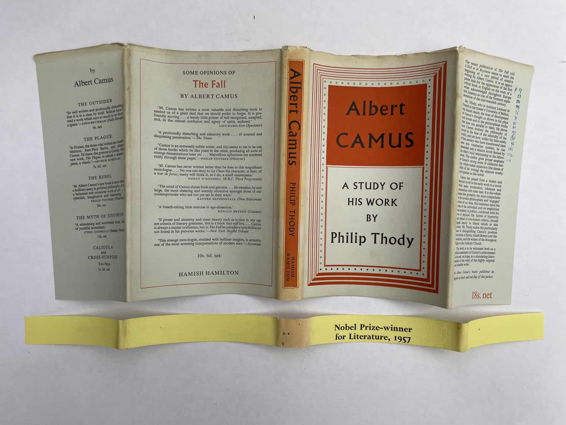 Philip Thody - Albert Camus; A Study Of His Work - First Edition 1957 ...