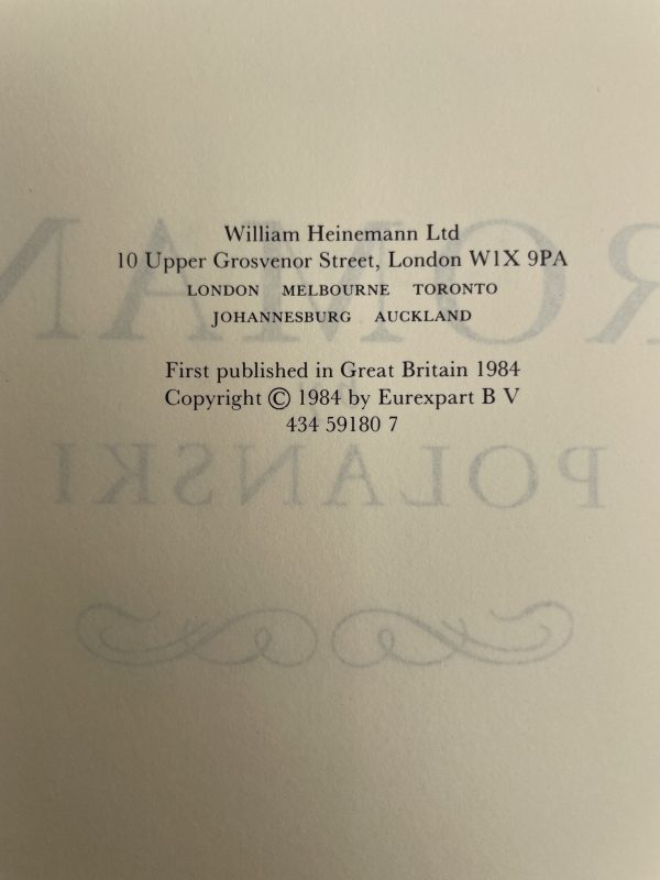 Roman Polanski - Roman - First Edition 1984