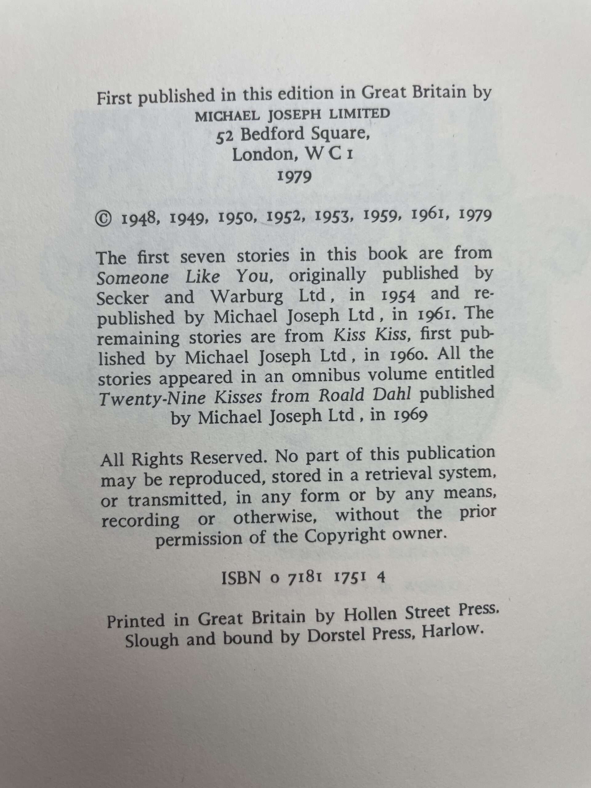 Roald Dahl - Tales Of The Unexpected - First Edition 1979