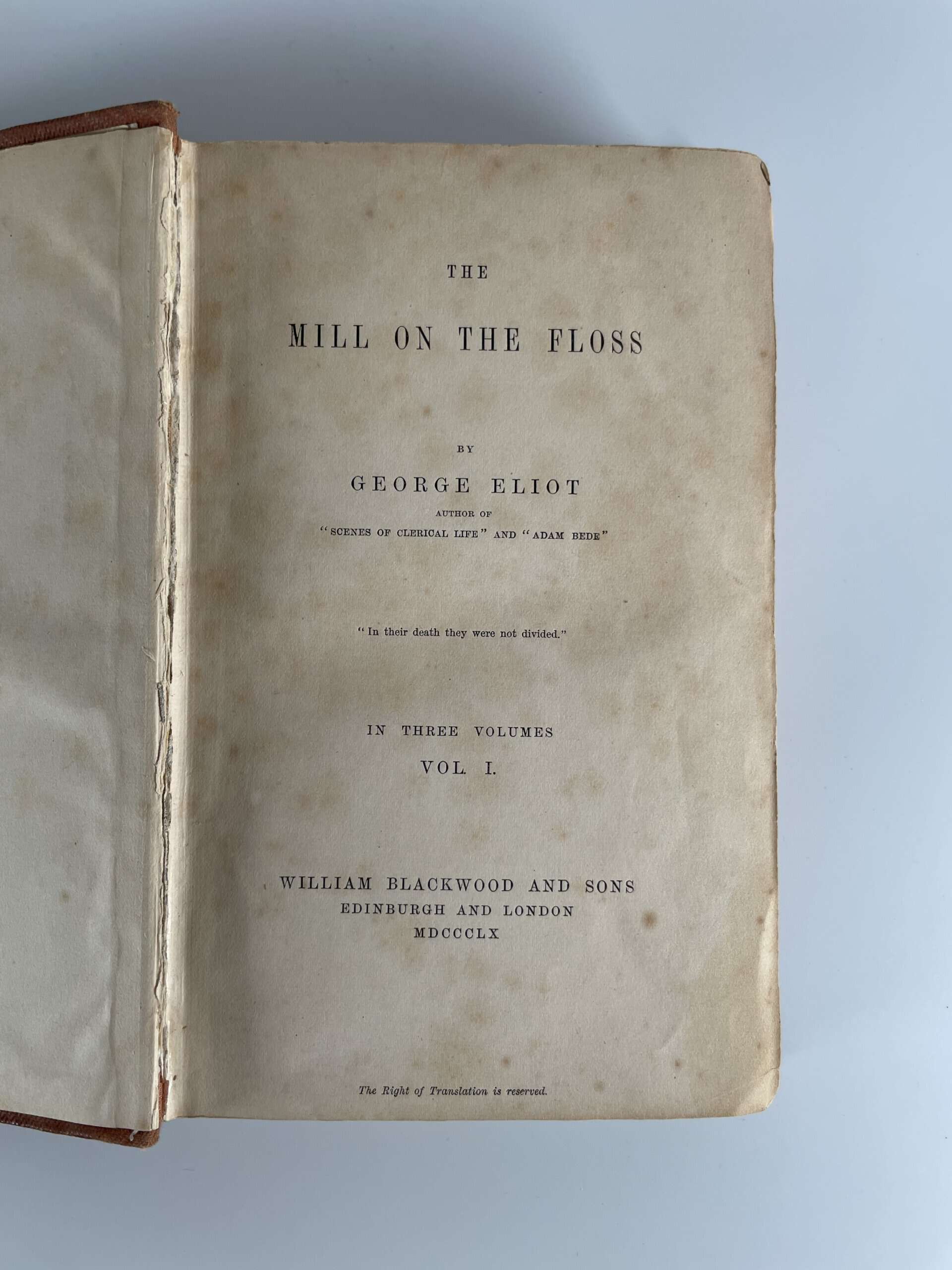 George Eliot - The Mill on the Floss - First Editions 1860