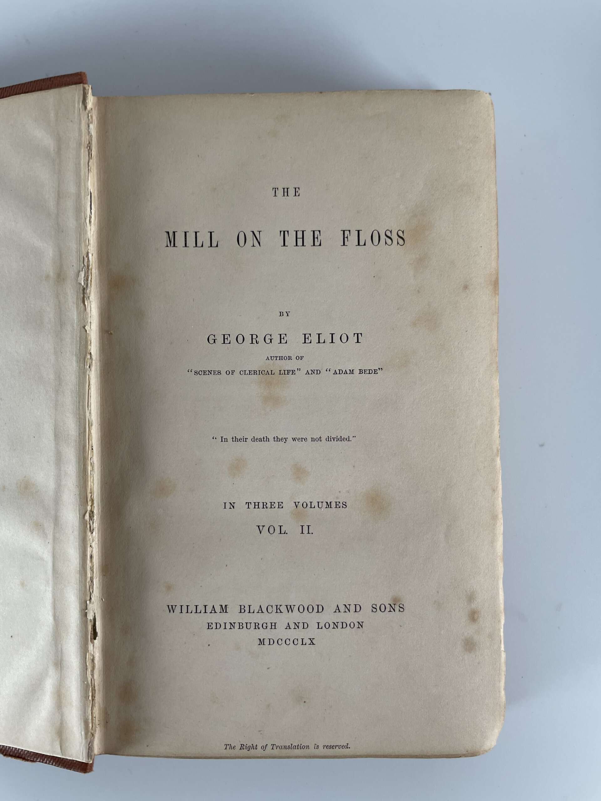 George Eliot - The Mill on the Floss - First Editions 1860