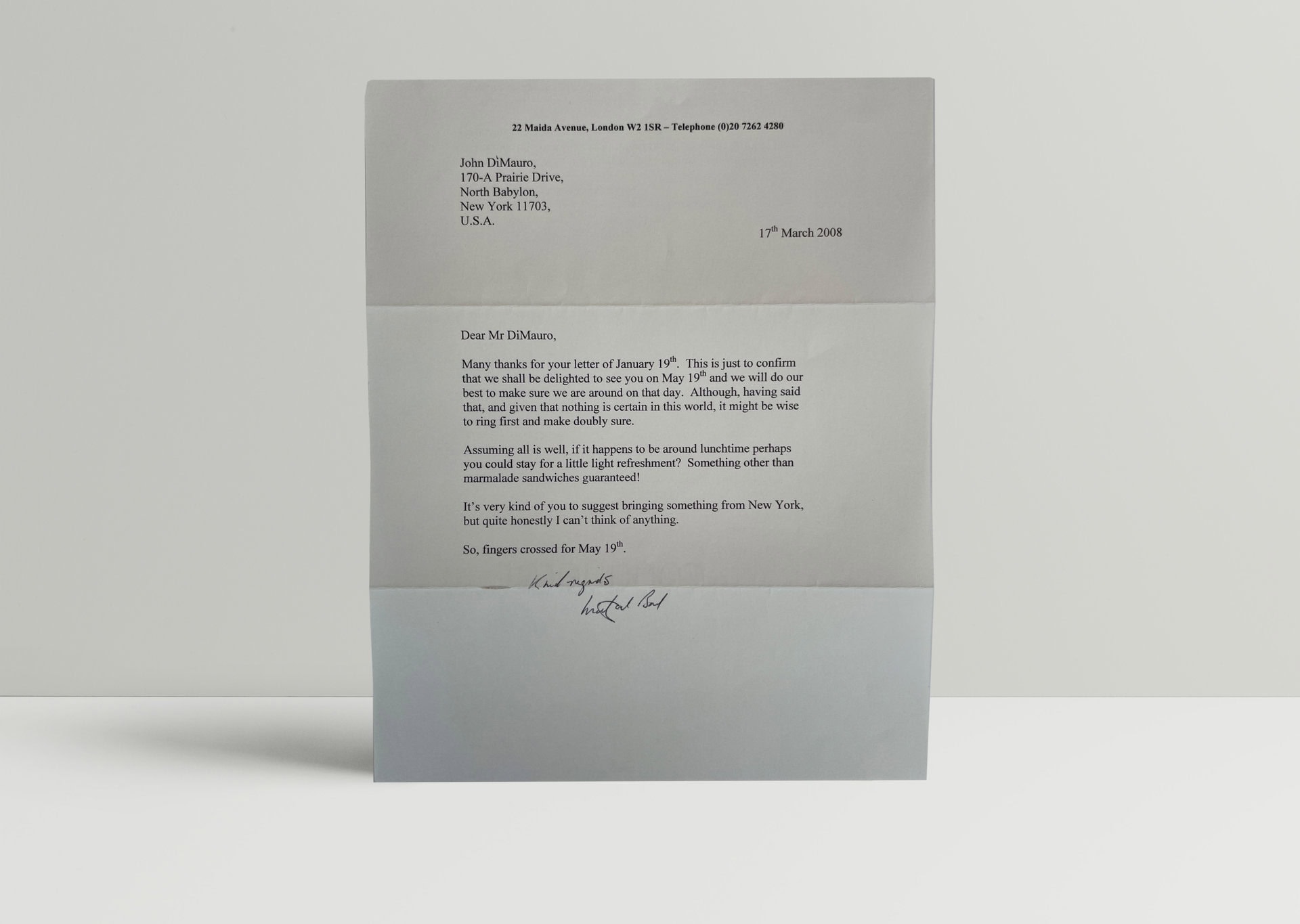 Michael Bond - SIGNED Typed Letter - Discusses Marmalade Sandwiches