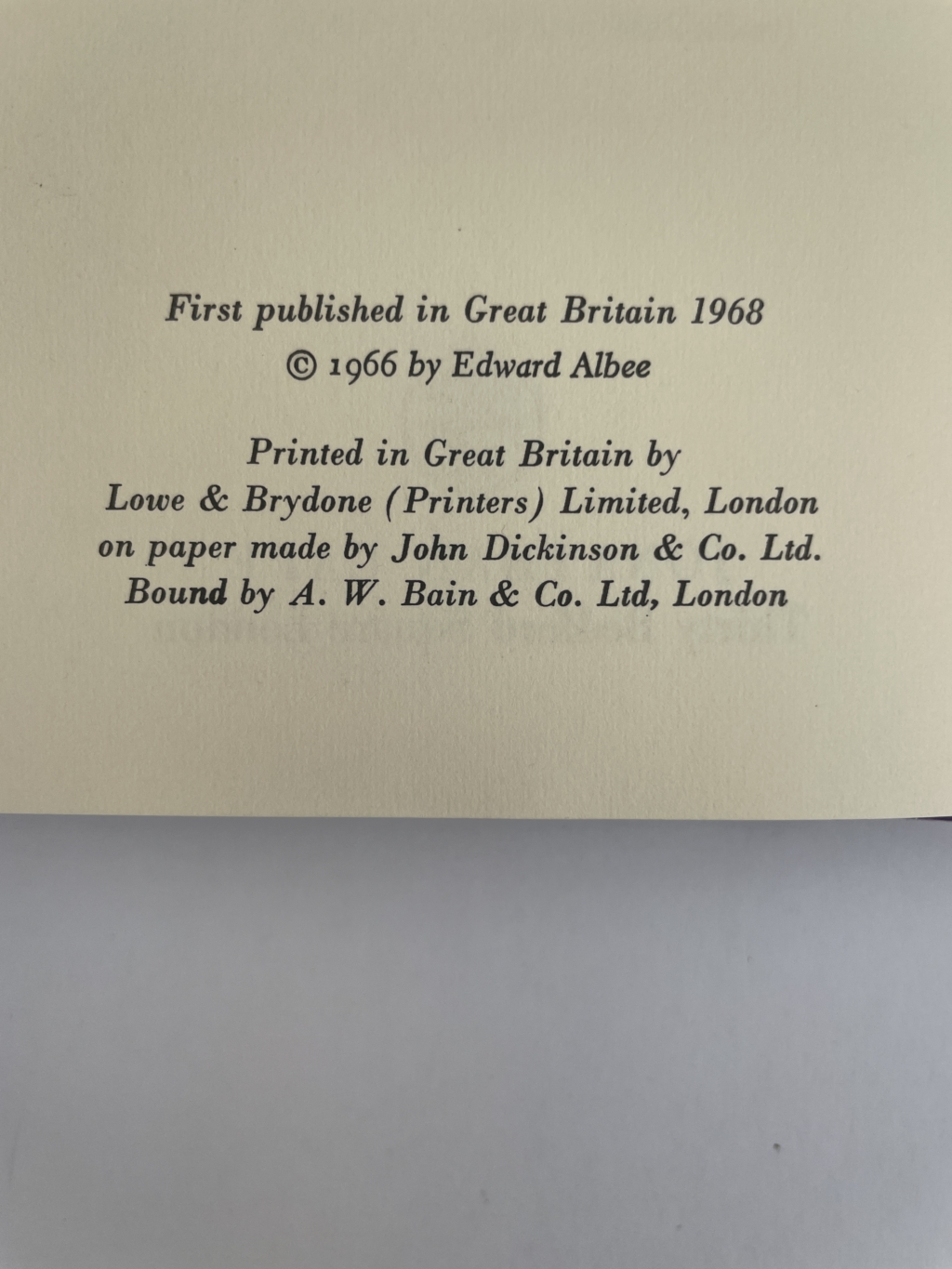 Edward Albee - A Delicate Balance - First Edition 1968