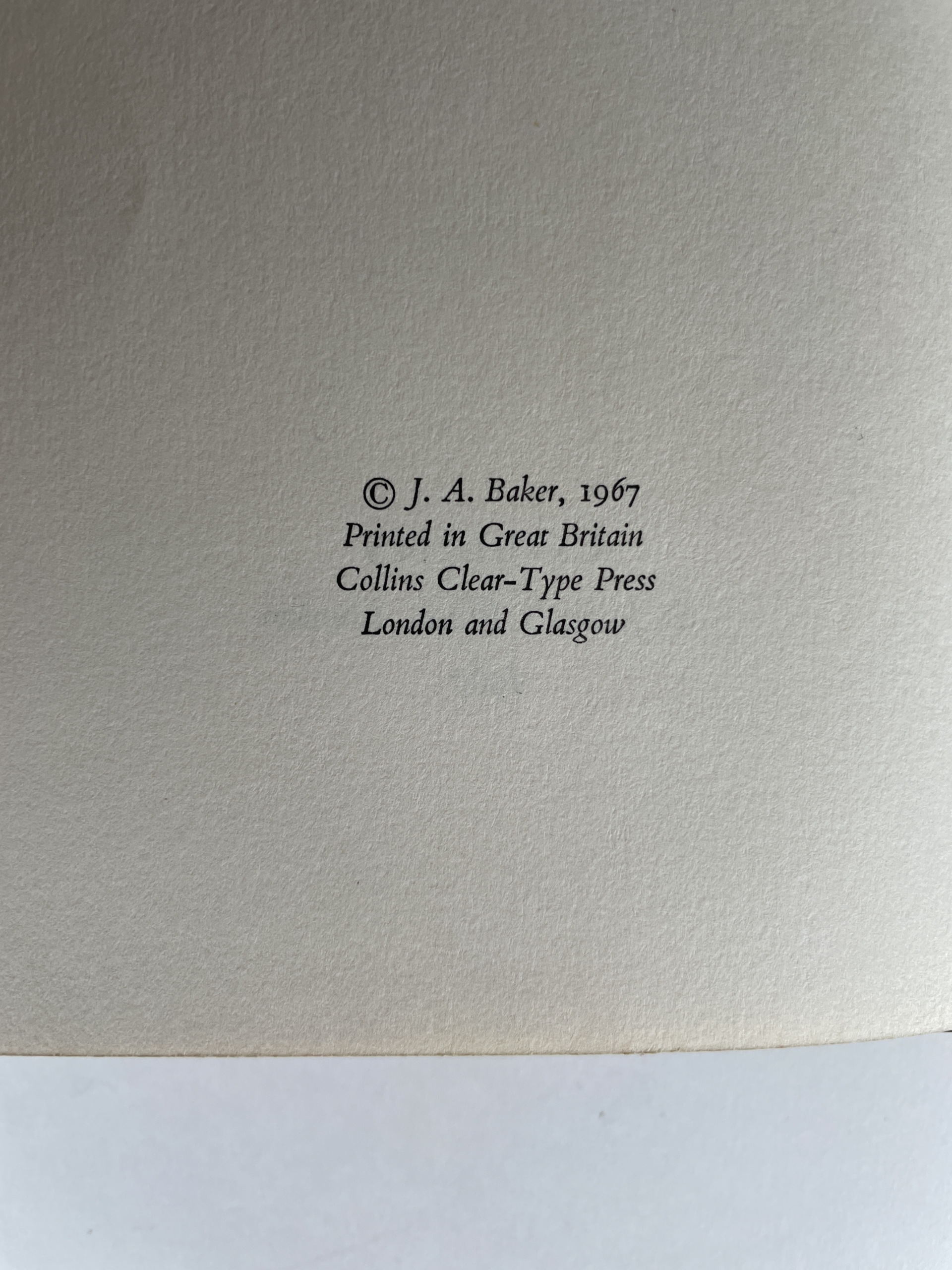 J.A. Baker - The Peregrine - First Edition 1967